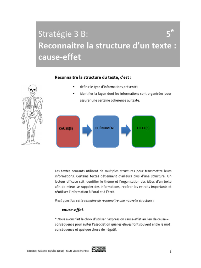 Strategie 3B - Cause-Effet - 5e - 2016 | PDF