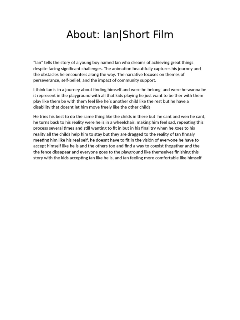 About Ian Short Film | PDF