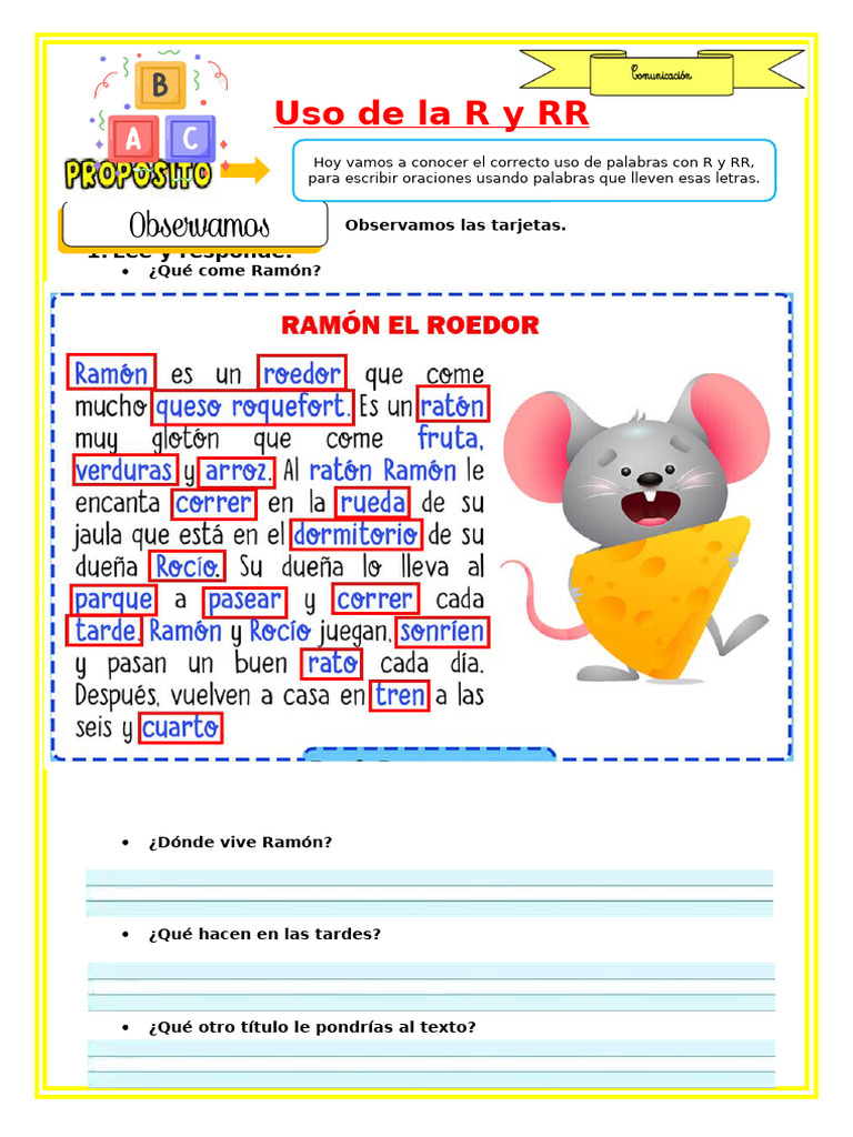 2 Ficha Uso de La R y RR | PDF