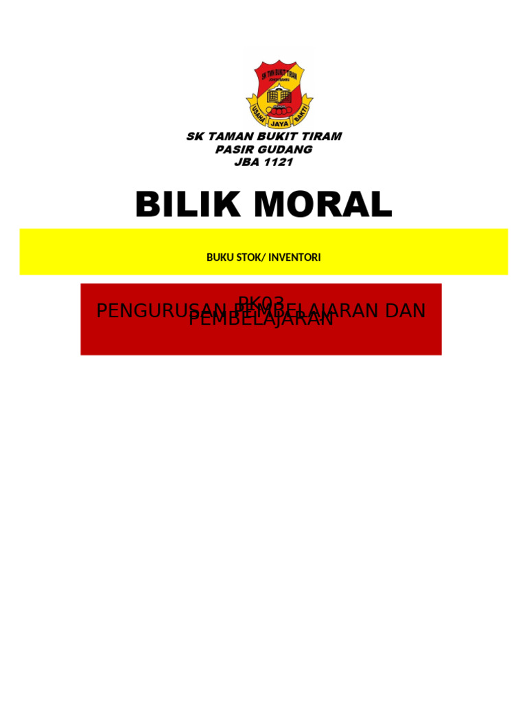 Cover Depan Fail Pengurusan Bilik Khas | PDF