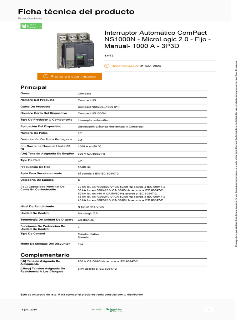 Schneider Electric - Compact-NS-630-A - 33472 | PDF