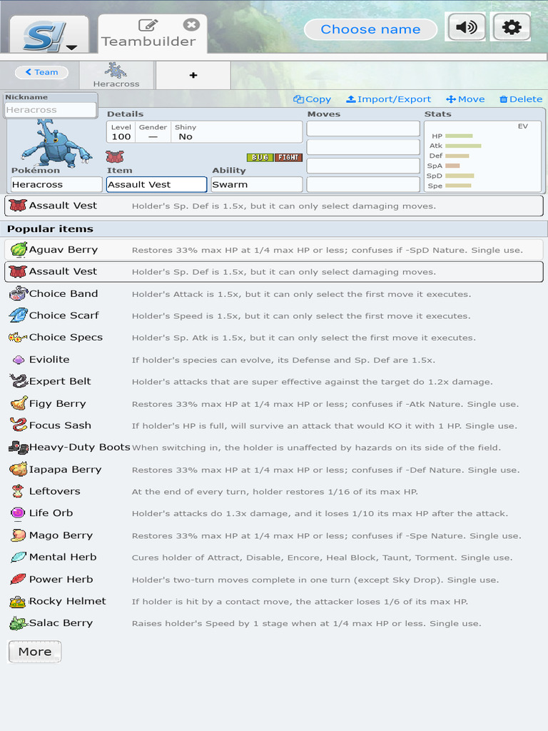 Teambuilder - Showdown! 2 | PDF