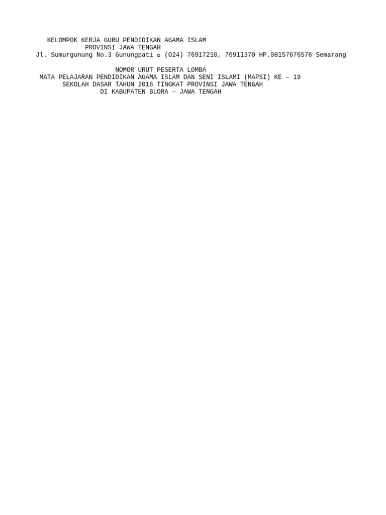 Teks Macapat Islami MAPSI 19 Blora PDF 2 PDF | PDF