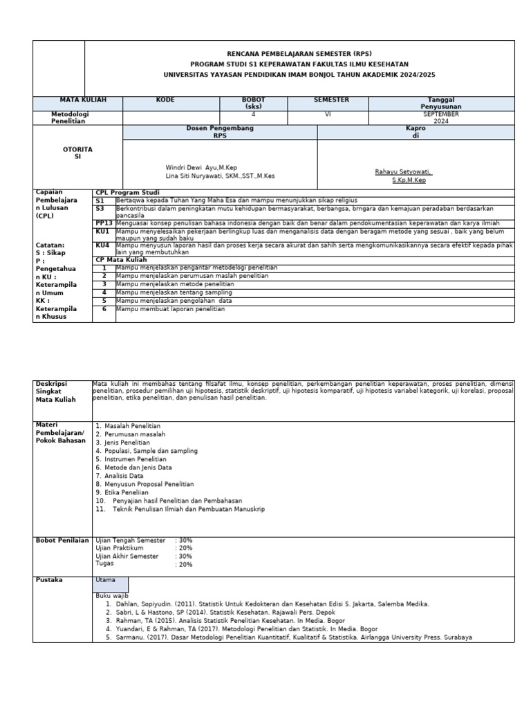 Rps Metlit s1 20242025 (Windri) | PDF