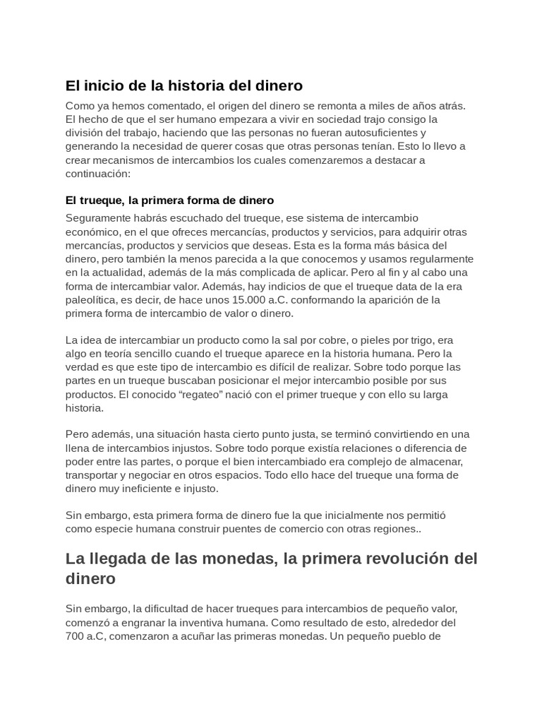 Historia Del Dinero - Documentos de Google | PDF