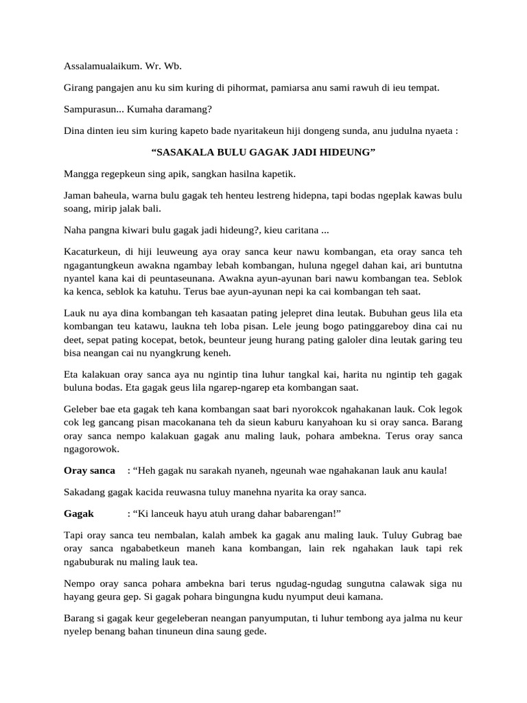 Dongeng Sasakala | PDF