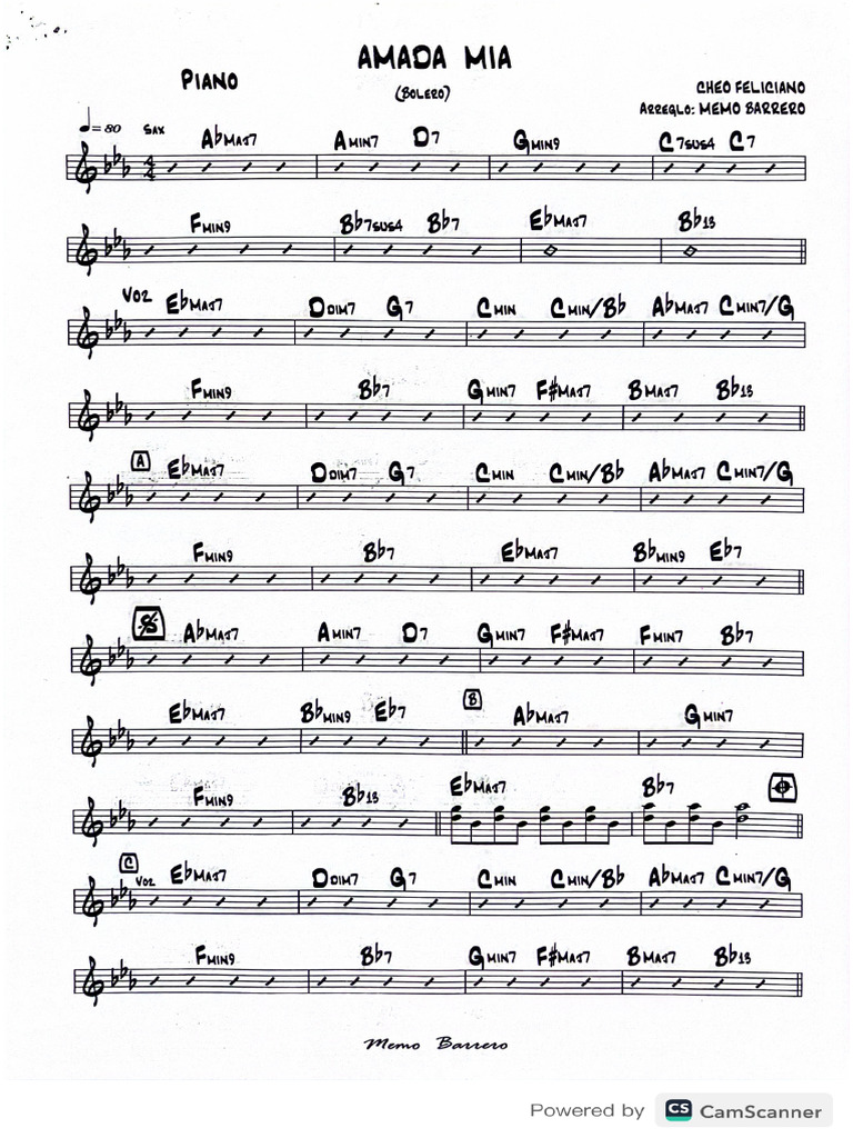 AMADA MÍA - Piano | PDF