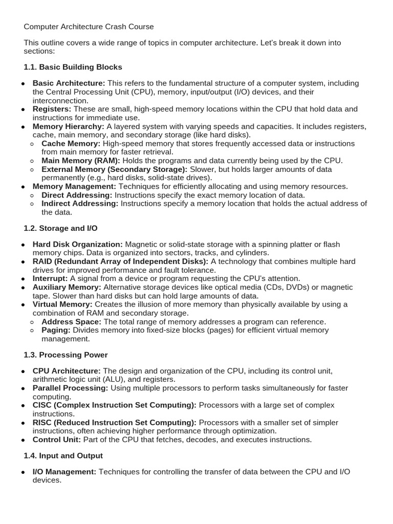 Computer Architecture 1.1. Basic Computer Arch... | PDF | Computer Network | Computers