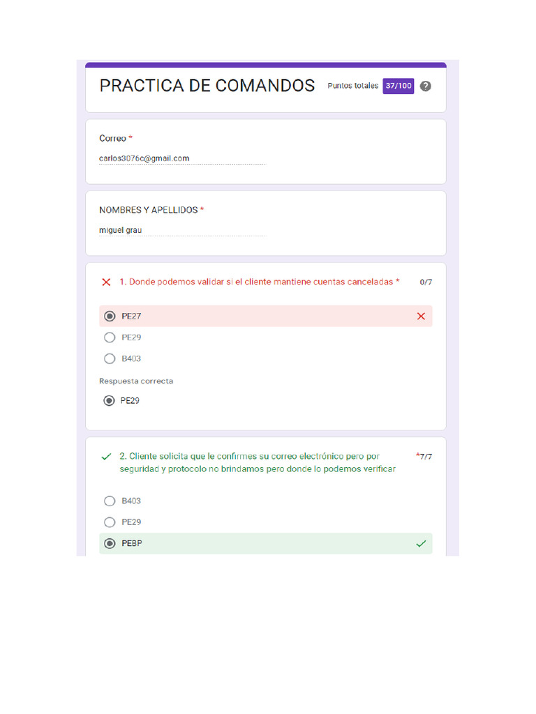 Practica de Comandos BBVA - Lima | PDF