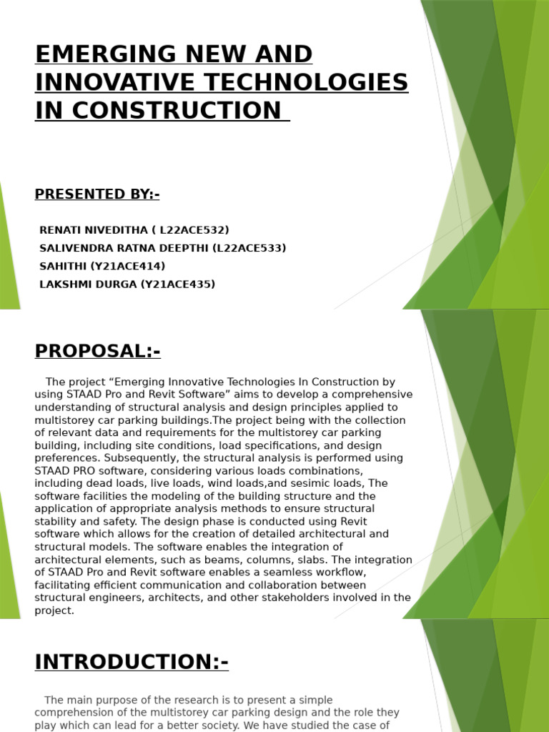Emerging Innovative Technologies in Construction | PDF