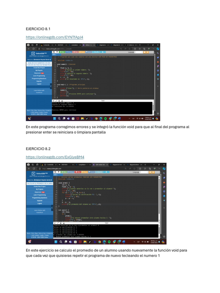 Funciones Void | PDF