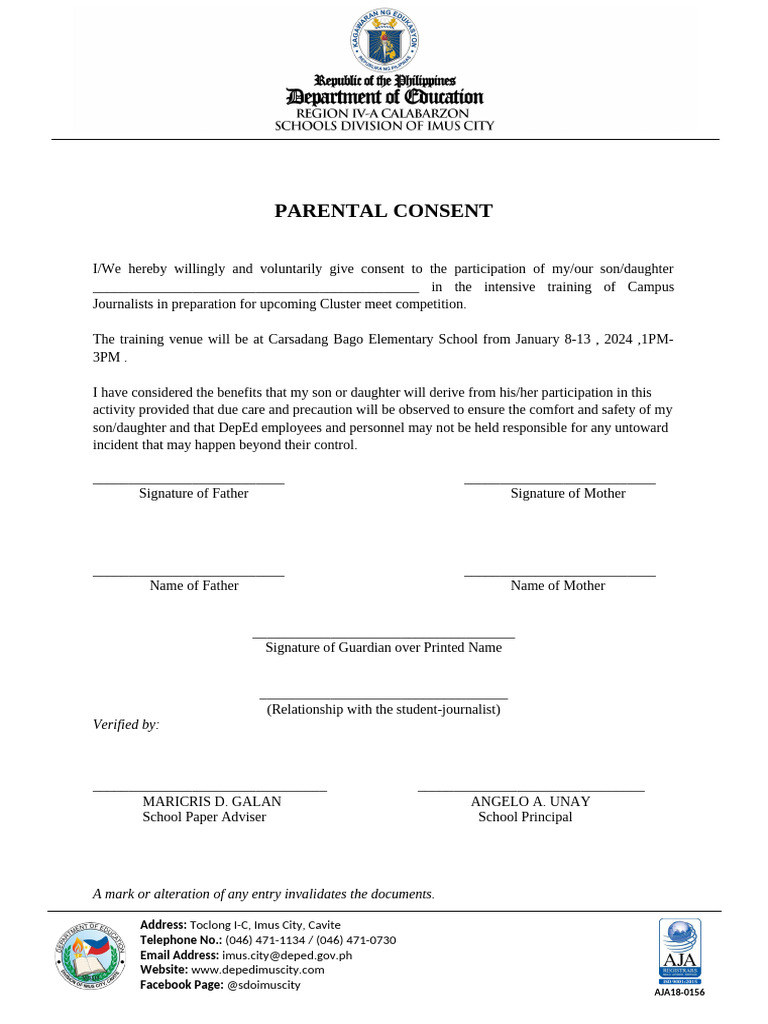 2023 Dspc Parental Consent Eng (1) | PDF
