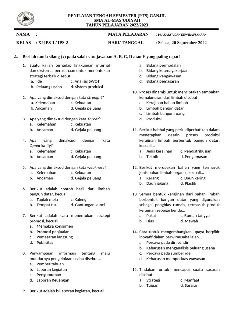 Xi Pkwu Siap Print | PDF