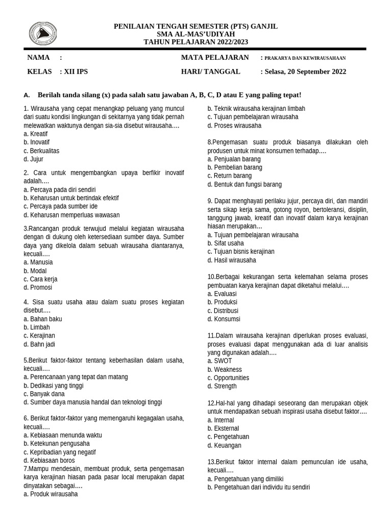 Xii Pkwu Siap Print | PDF