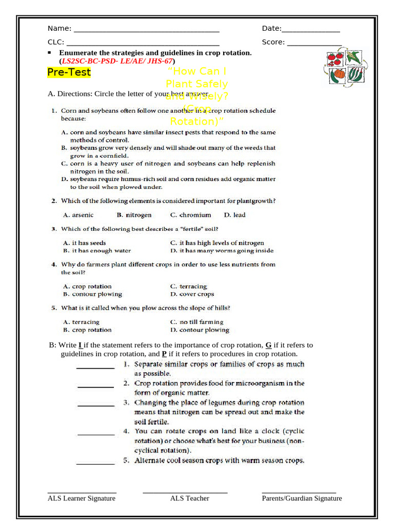 LS2 Science Worksheets-AE-JHS (How Can I Plant Safely and Wisely) | PDF