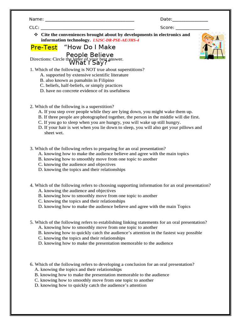 LS2 Science Worksheets-JHS (How Can I Make Them Believe) | PDF
