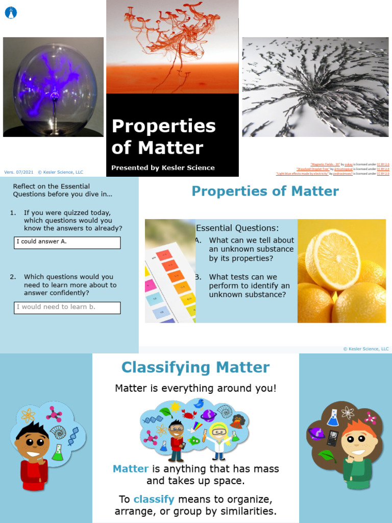 Properties of Matter Interactive Notes | PDF
