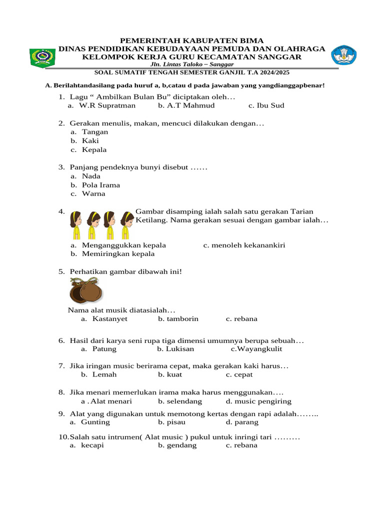 Soal STS KLS 3 SBDB | PDF