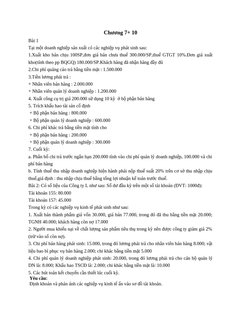 7. Bài tập Chuong 7va chuong 10 XDKQ | PDF