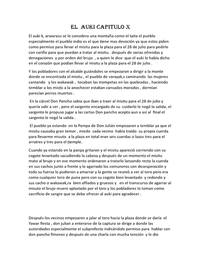 El Auki Capitulo X | PDF | Arte