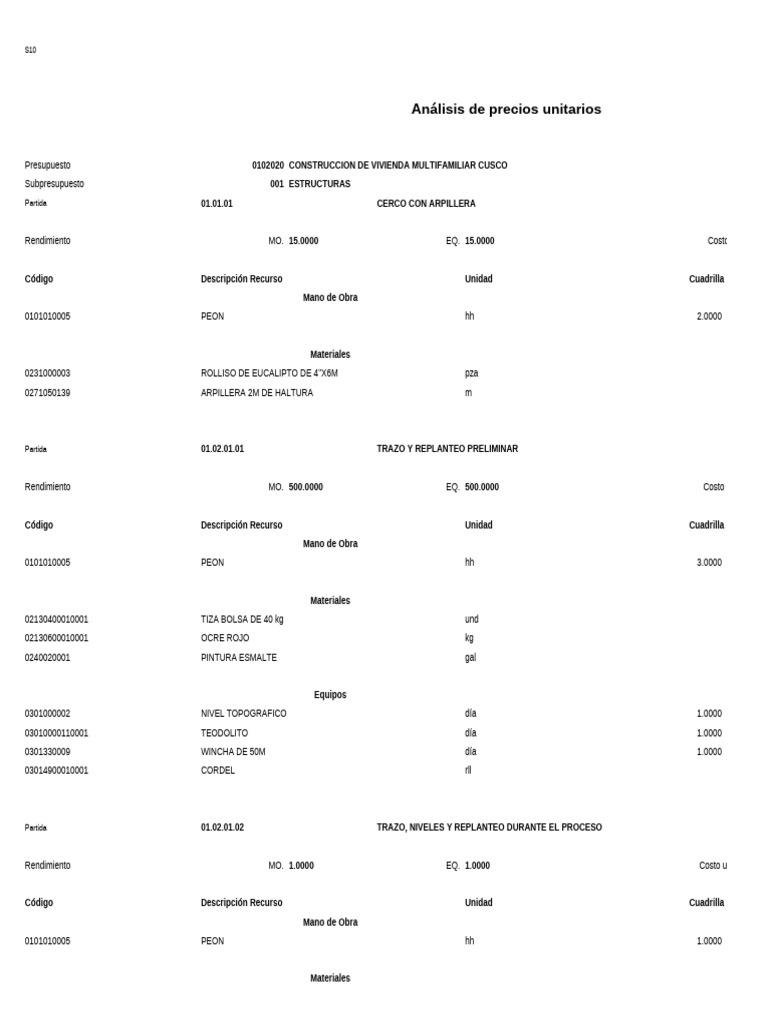 Apu Estructuras | PDF