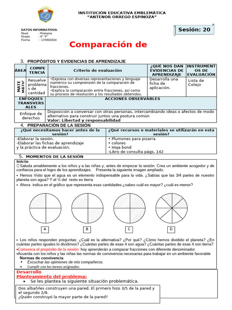 Hojas De Trabajo De Comparación De Fracciones De Tercer Grado