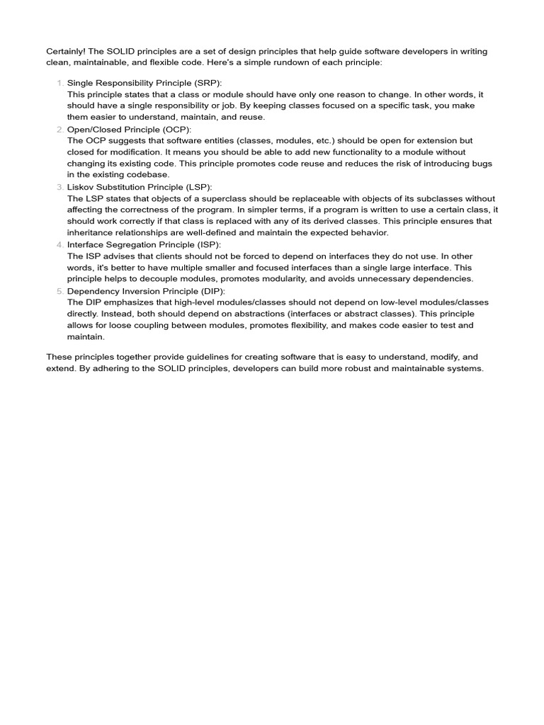 SOLID Principles | PDF