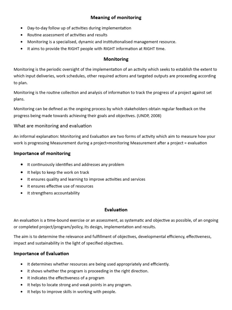 Monitoring Evaluation | PDF Monitoring Evaluation | PDF