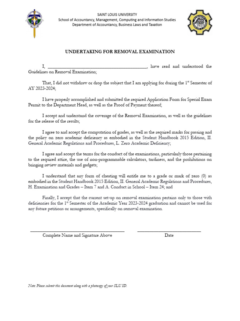 Letter of Undertaking - May 2024 | PDF