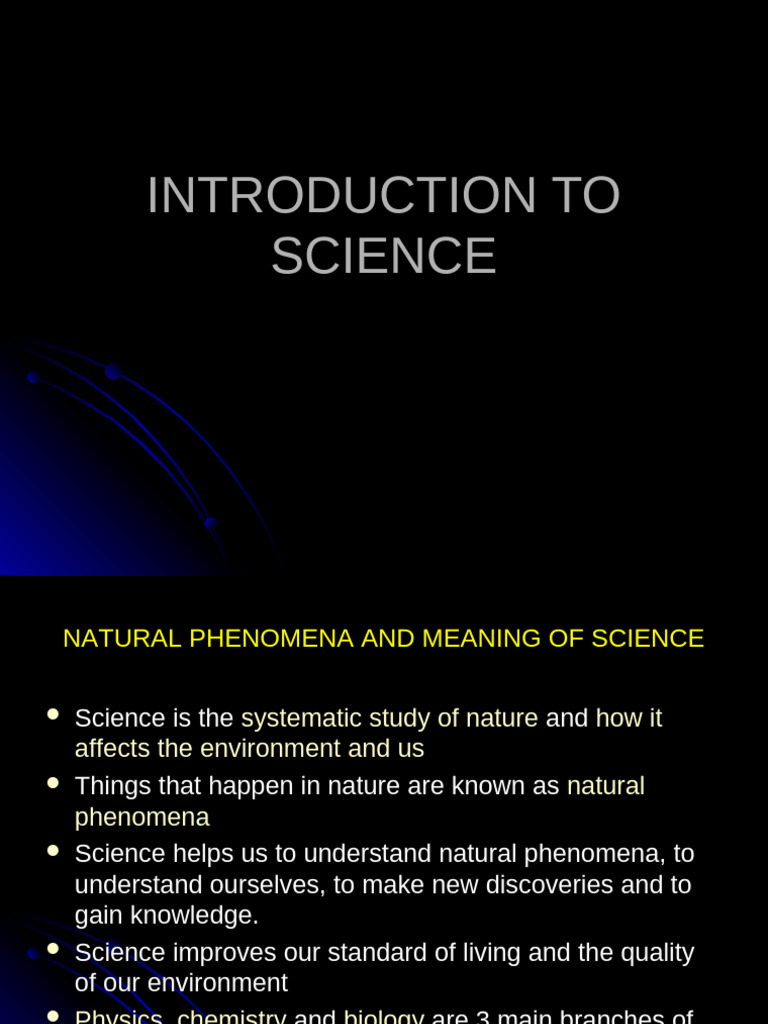 INTRODUCTION TO SCIENCE | PDF