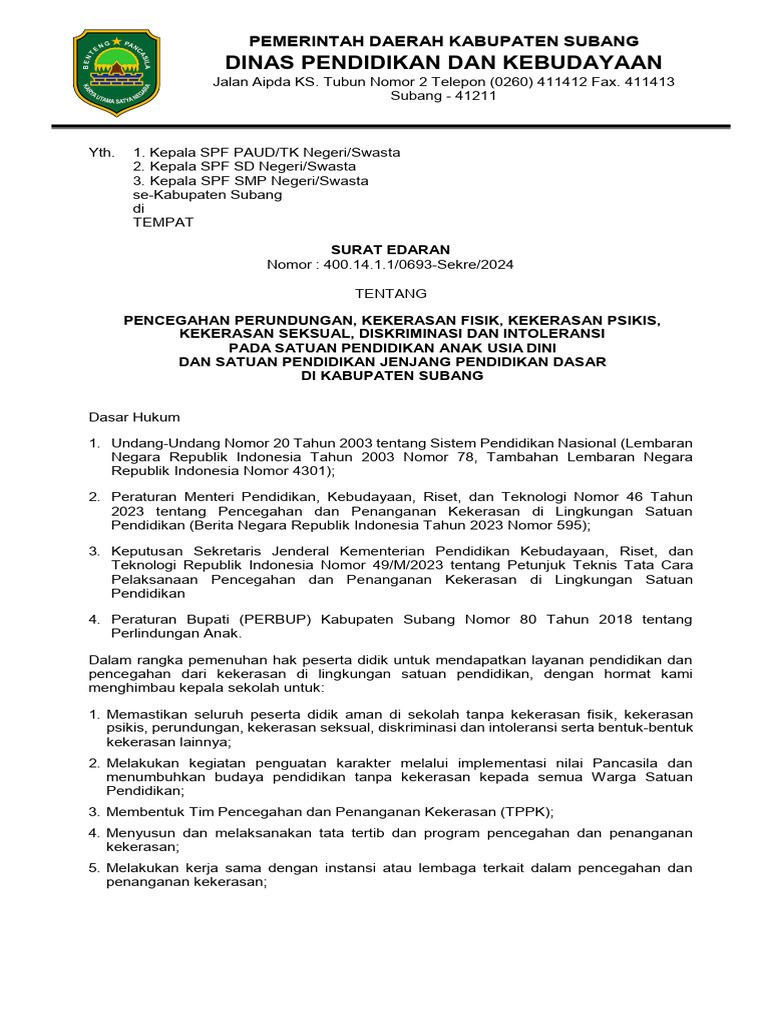 693_SURAT EDARAN BULLYING_sign-1 | PDF