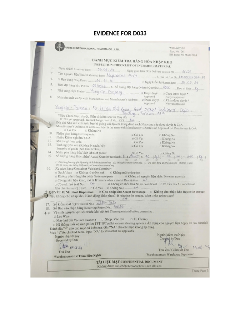 Evidence For d033 | PDF