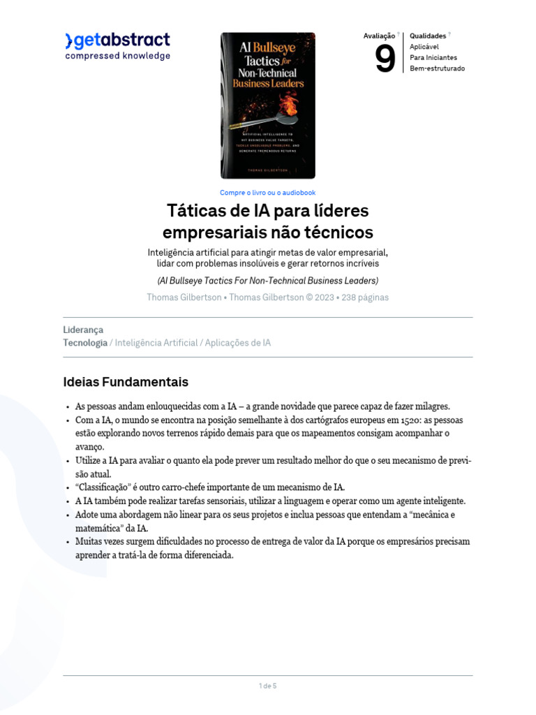 Taticas de Ia para Lideres Empresariais Nao Tecnicos Gilbertson PT ... Taticas de Ia para Lideres Empresariais Nao Tecnicos Gilbertson PT ...
