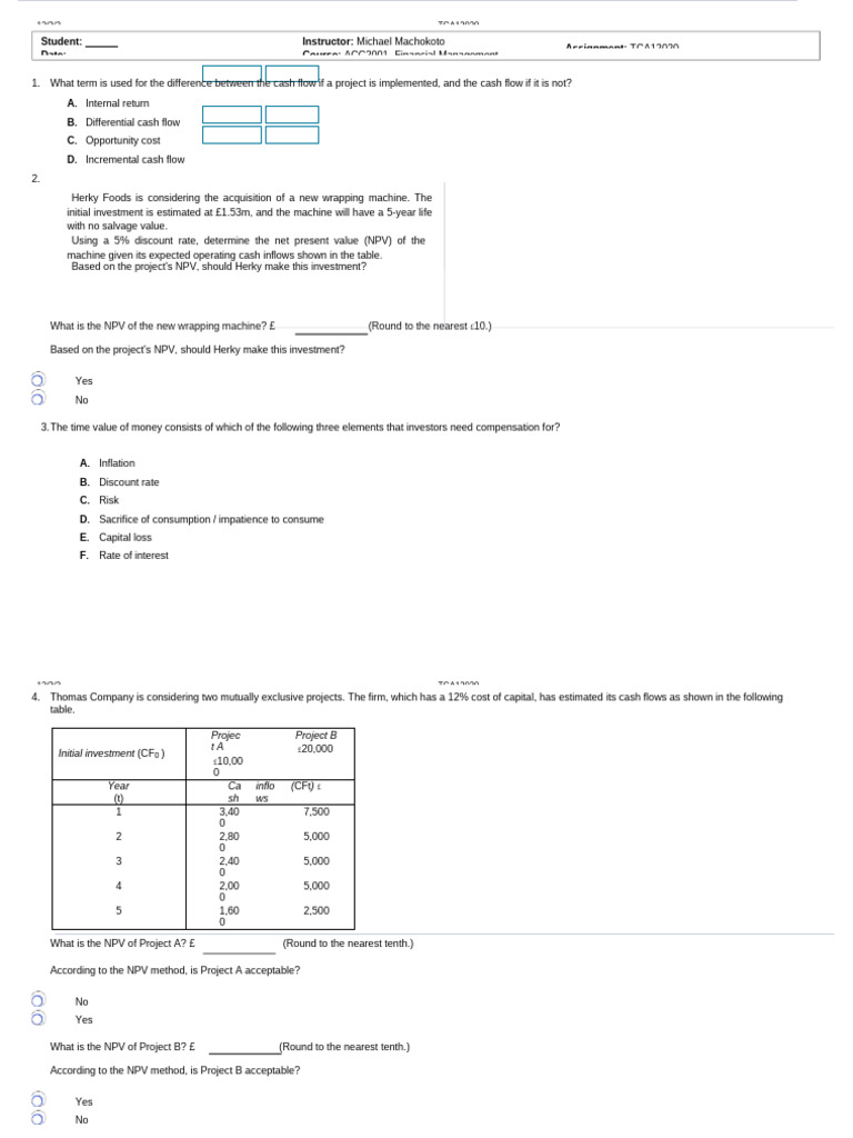 First TCA - Questions | PDF