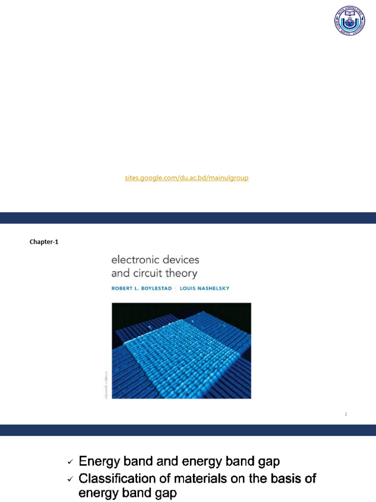 (EEE-111) Lecture-1 (Semiconductor Diodes) | PDF | P–N Junction | Science & Mathematics