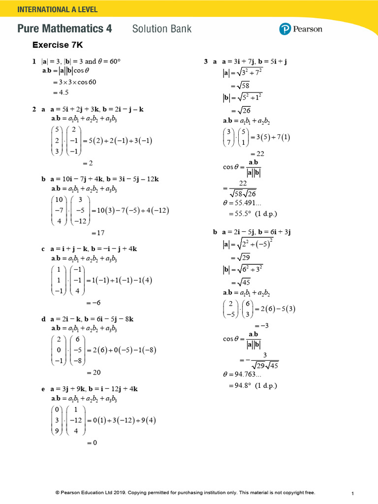 Ial Maths Pure 4 Ex7k | PDF