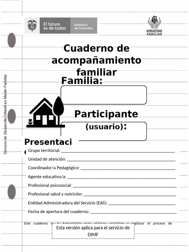 Cuaderno de Acompañamiento Familiar Dimf | PDF