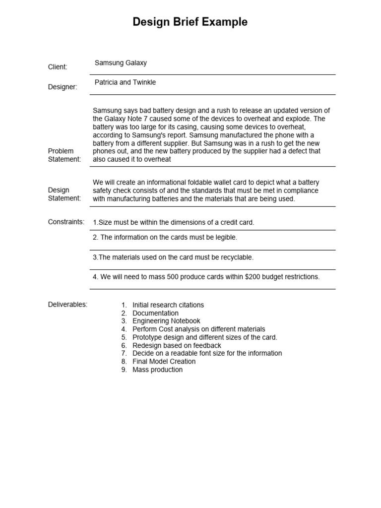 Design Brief Template | PDF