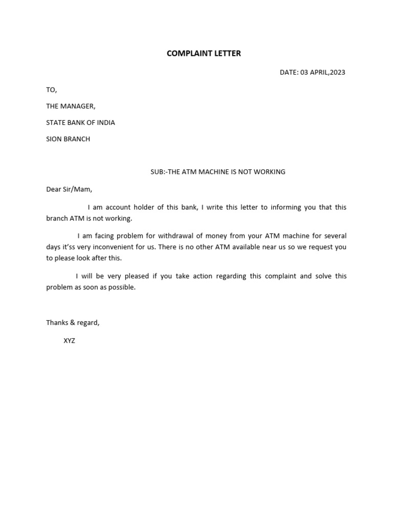 Complaint Letter | PDF