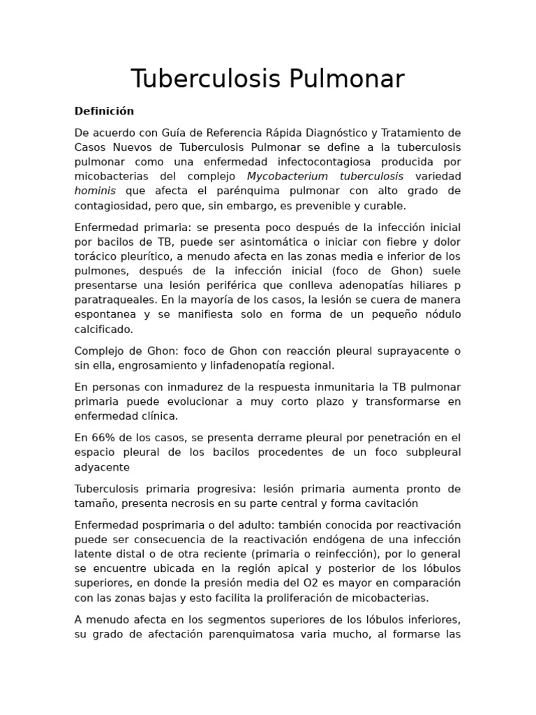 TB Pulmonar | PDF