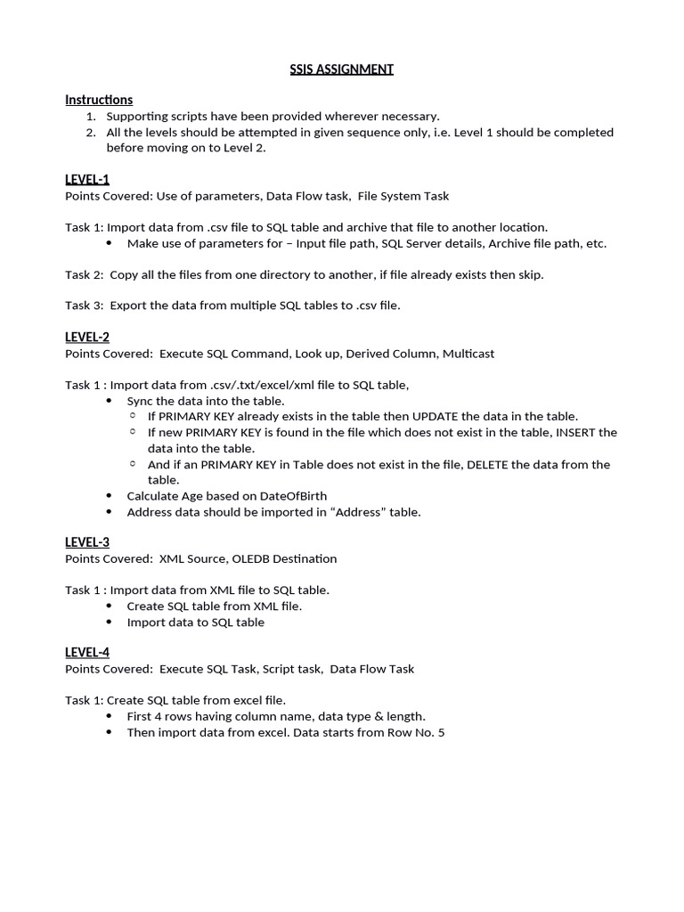 SSIS Assignment | PDF