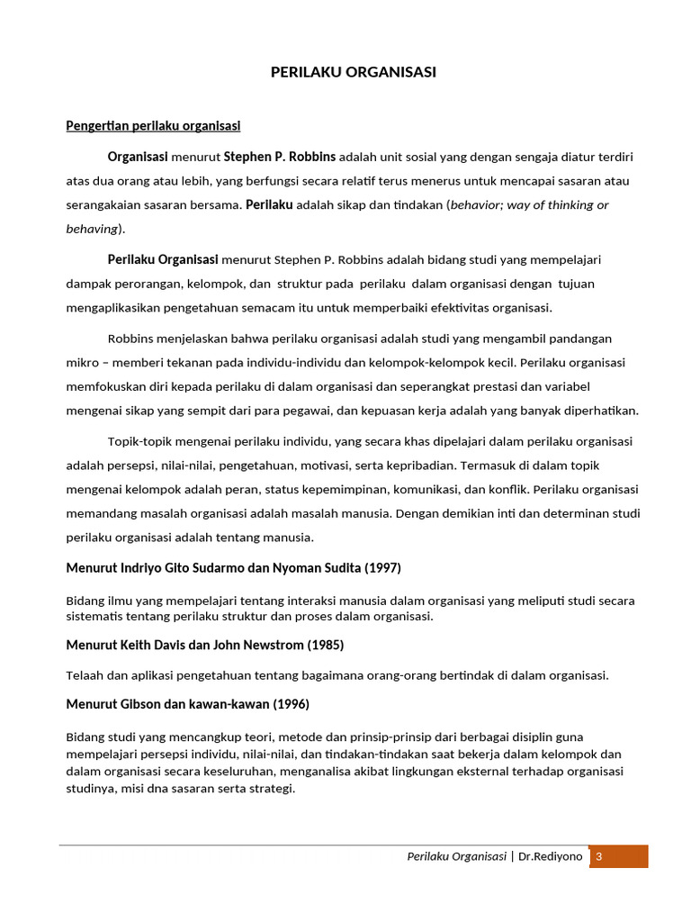 Bab 1 Perilaku Organisasi | PDF
