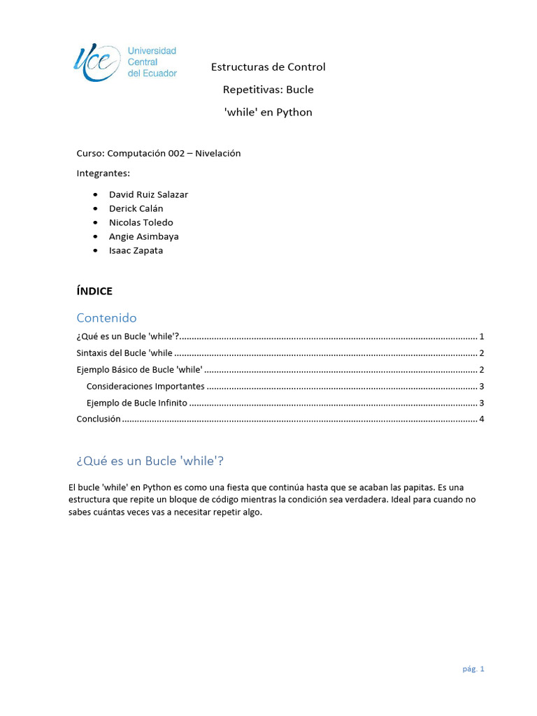 Bucle 'while' en Python | PDF Bucle 'while' en Python | PDF