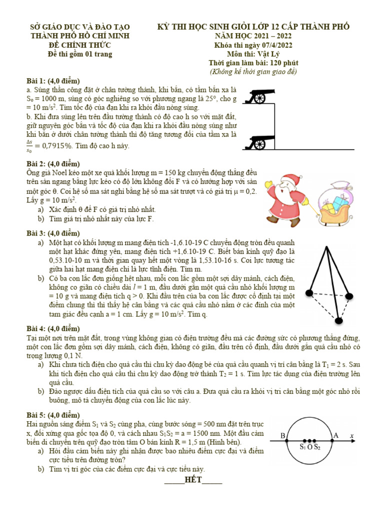HSG TP HCM 21-22 VL12 - Đề | PDF