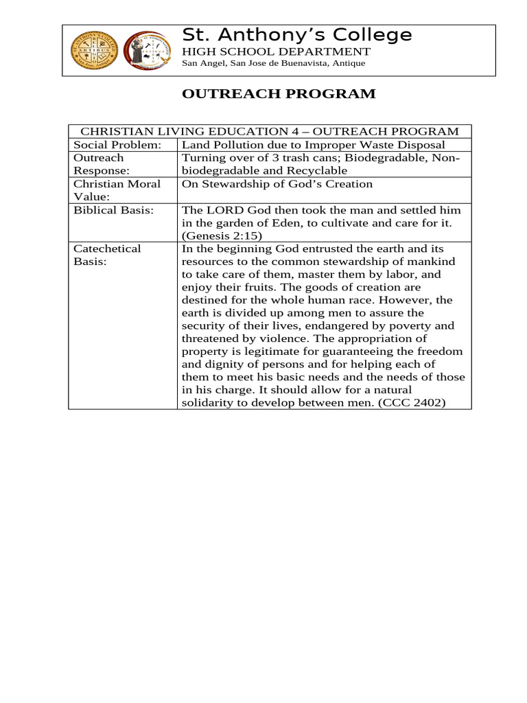 OUTREACH-PROGRAM-Sample-Program | PDF