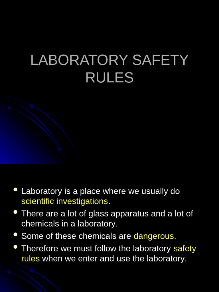 LABORATORY SAFETY RULES | PDF