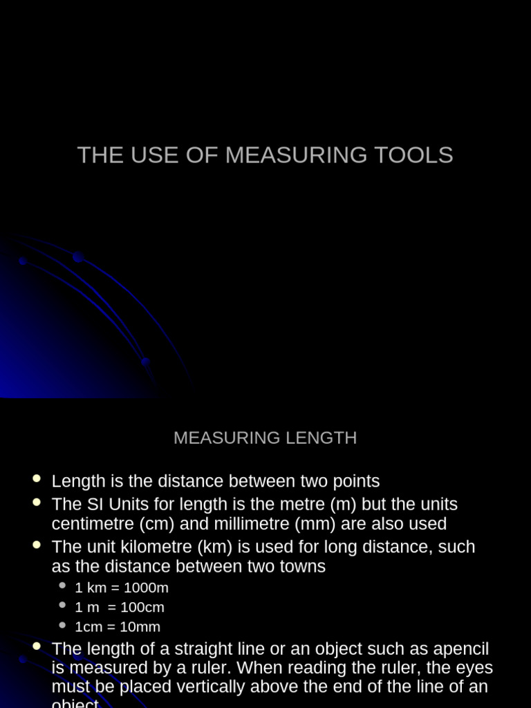 THE USE OF MEASURING TOOLS | PDF