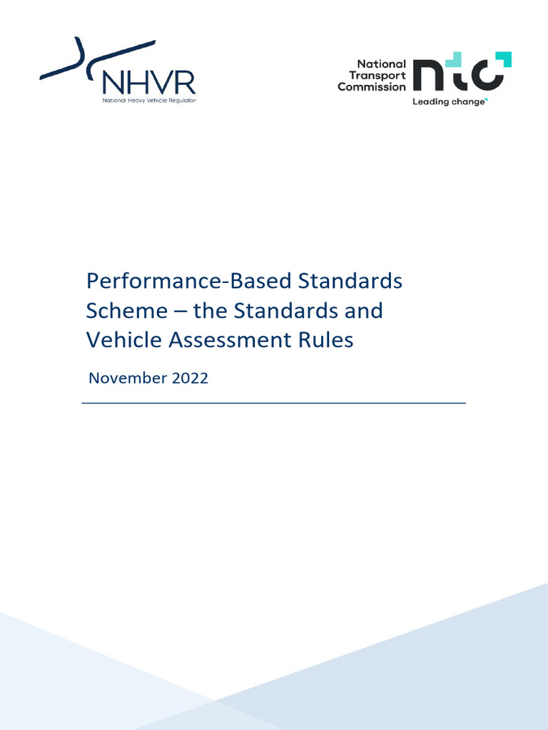 NHVR Standards and Vehicle Assessment Rules | PDF