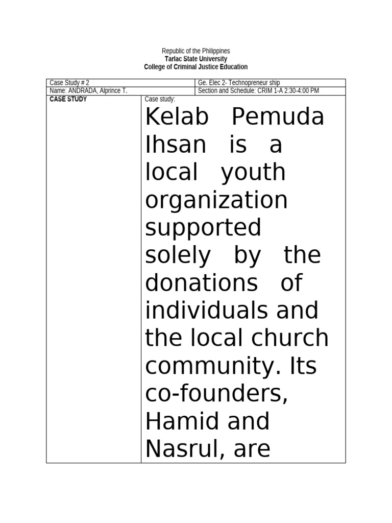 Case Study and # 2 | PDF