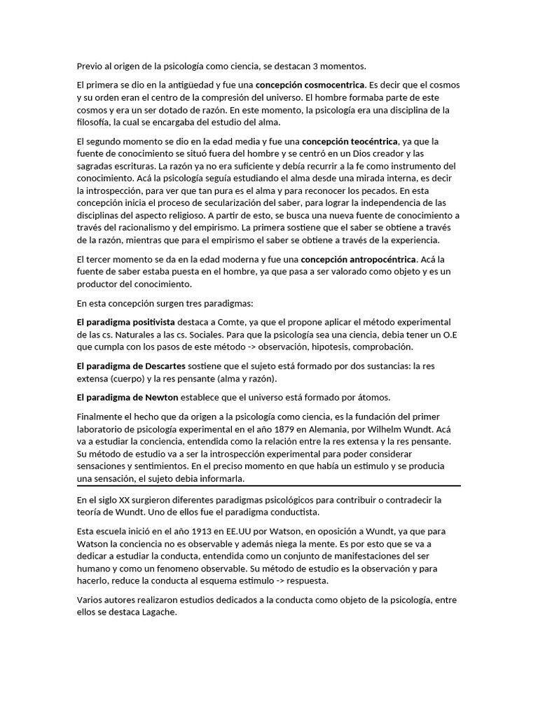 Resumen 1° Parcial de Psico | PDF